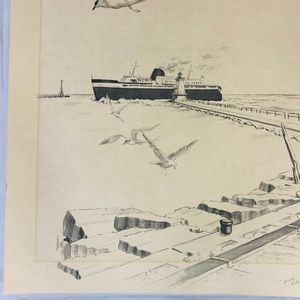 Vintage | Wall Decor | 5s Seashore Nautical Shipyard Ship Print | Poshmark